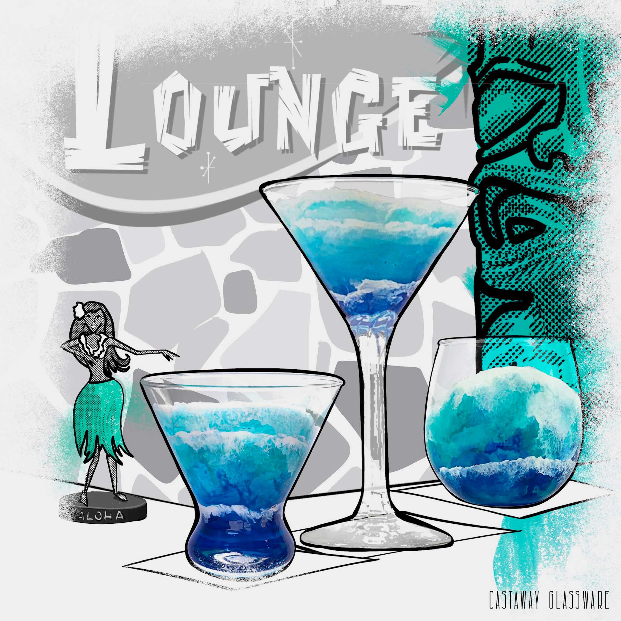 Tropical Beach Inspired Cocktail Glasses | Castaway Glassware – 5th ...