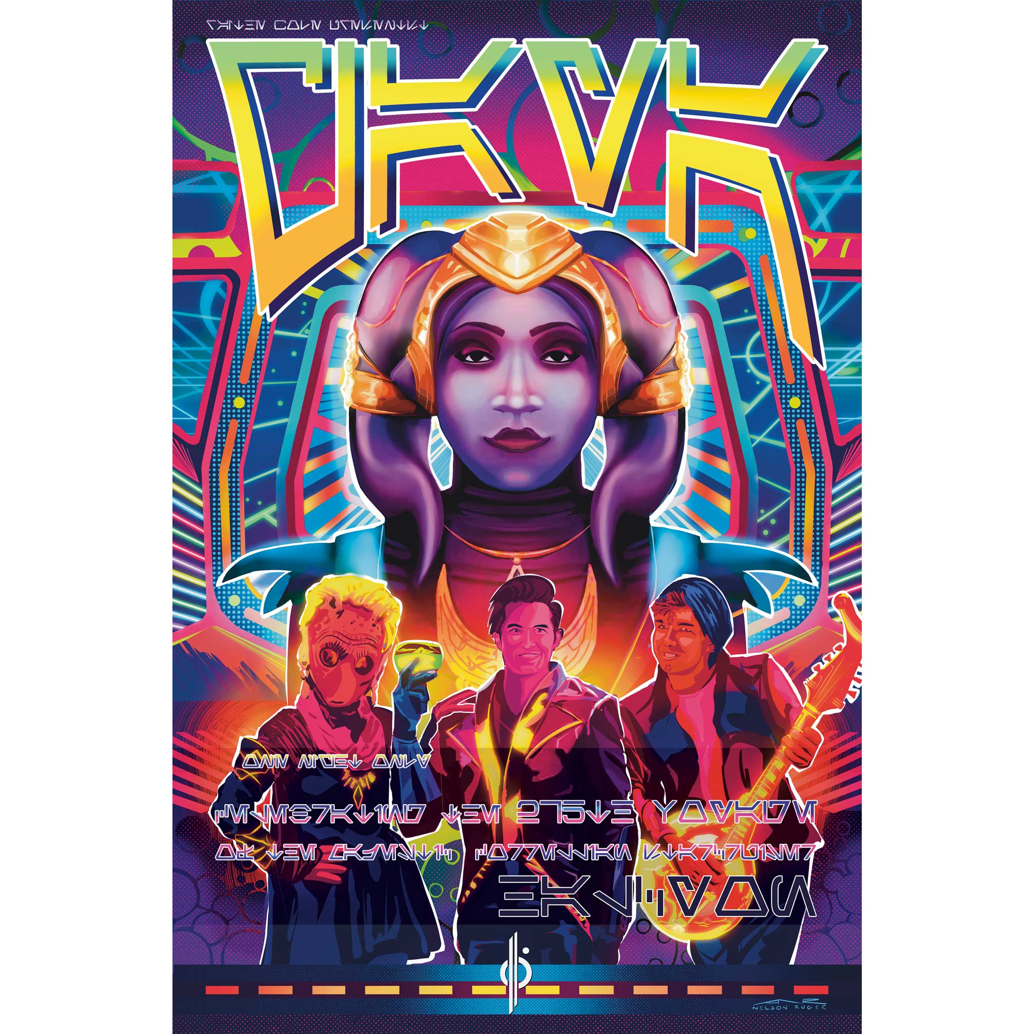 Electrifying 80s Synthwave Star Wars Art: Gaya: Neon Hyperdrive Print ...